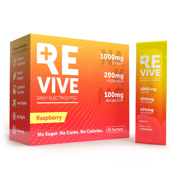 REVIVE Daily Electrolytes Raspberry - 30 Sachets – Padel Grail